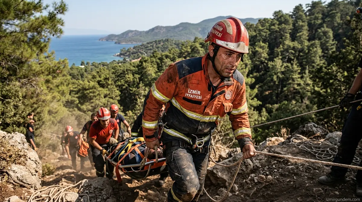 İzmir İtfaiyesi Özdere'de Zorlu Kampta Ter Döktü | İzmirGündem.com